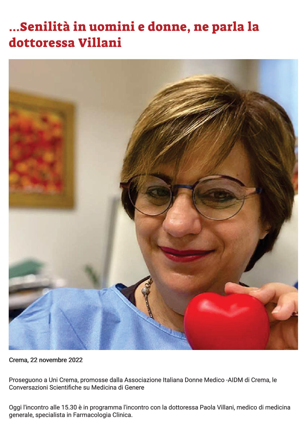 Senilità in uomini e donne, ne parla la dottoressa Villani - Libera ...